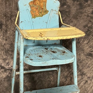 Vintage Baby Doll High Chair, Happy Time Metal Baby Doll High Chair ...