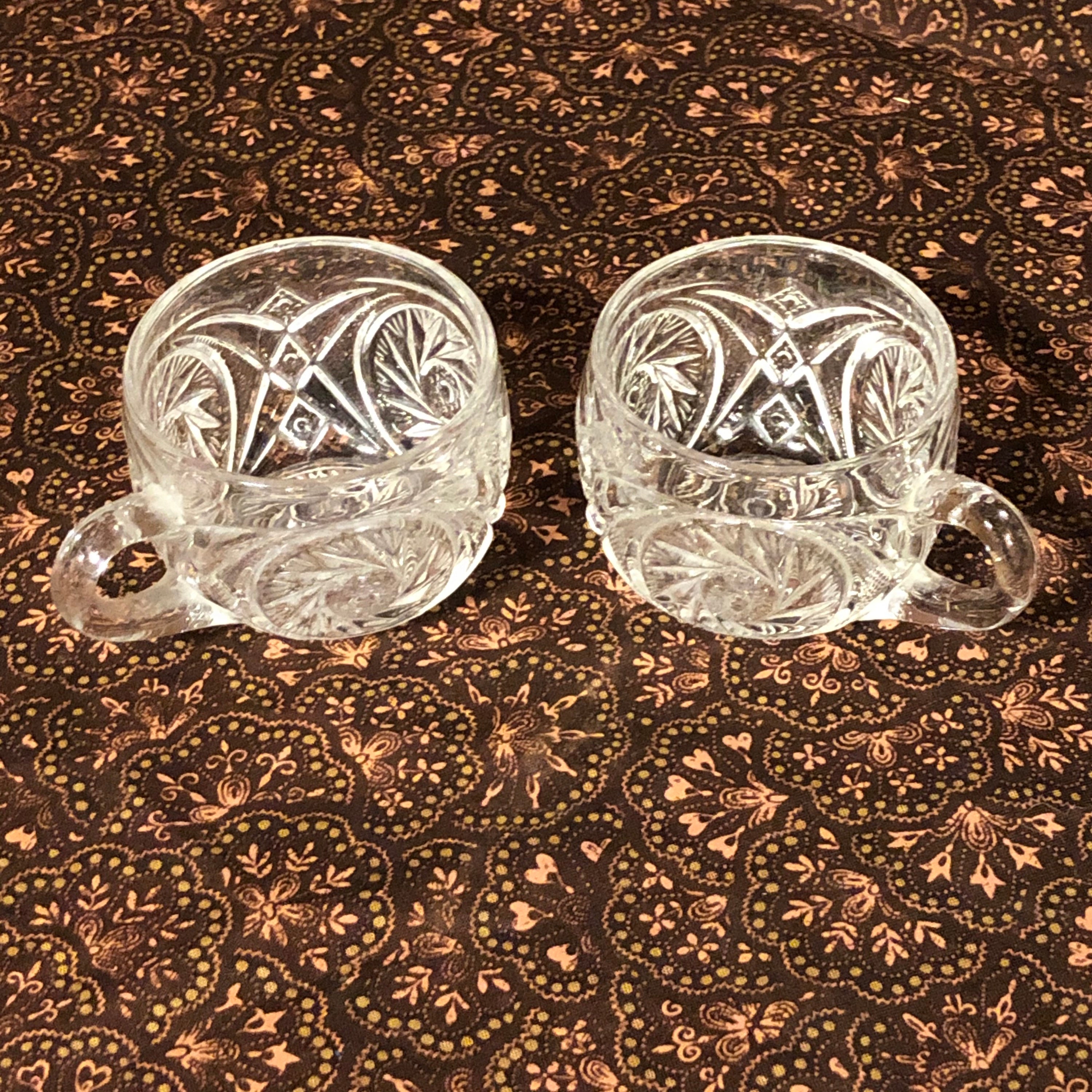 Vintage Aztec Cut Glass Punch Cups / Smith Glass Punch Cups | Etsy