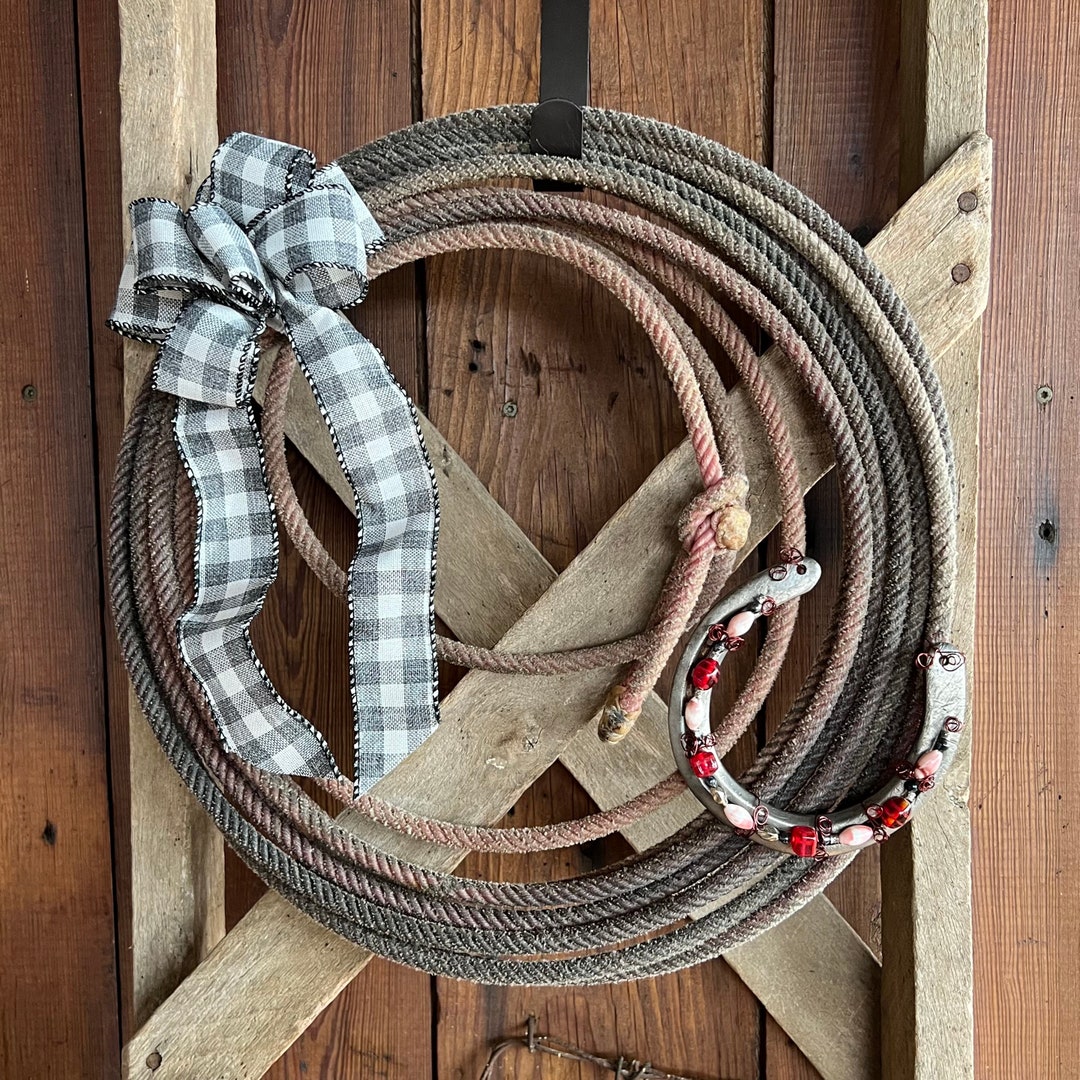 Lariat Rope Wreath Spring Wreath Western Wreath Horseshoe - Etsy