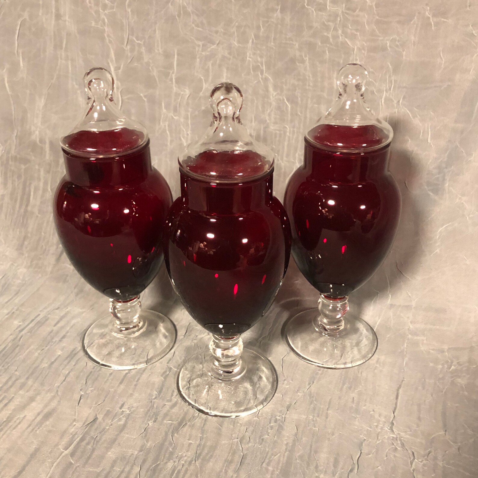 Vintage Anchor Hocking Ruby Red Candy Dish Pedestal Jar With - Etsy