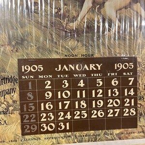 Vintage Peters Cartridge Company 1905 Reproduction Calendar, Hunting ...