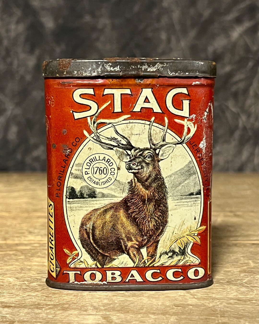 Vintage Stag Tobacco Tin Oval Stag Pocket Tin - Etsy