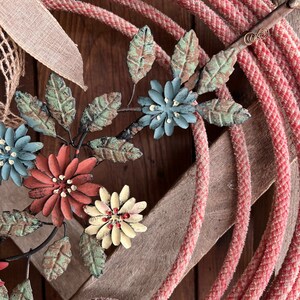 Lariat Rope Wreath, Metal Arrow and Flower Wreath, Summer Wreath ...
