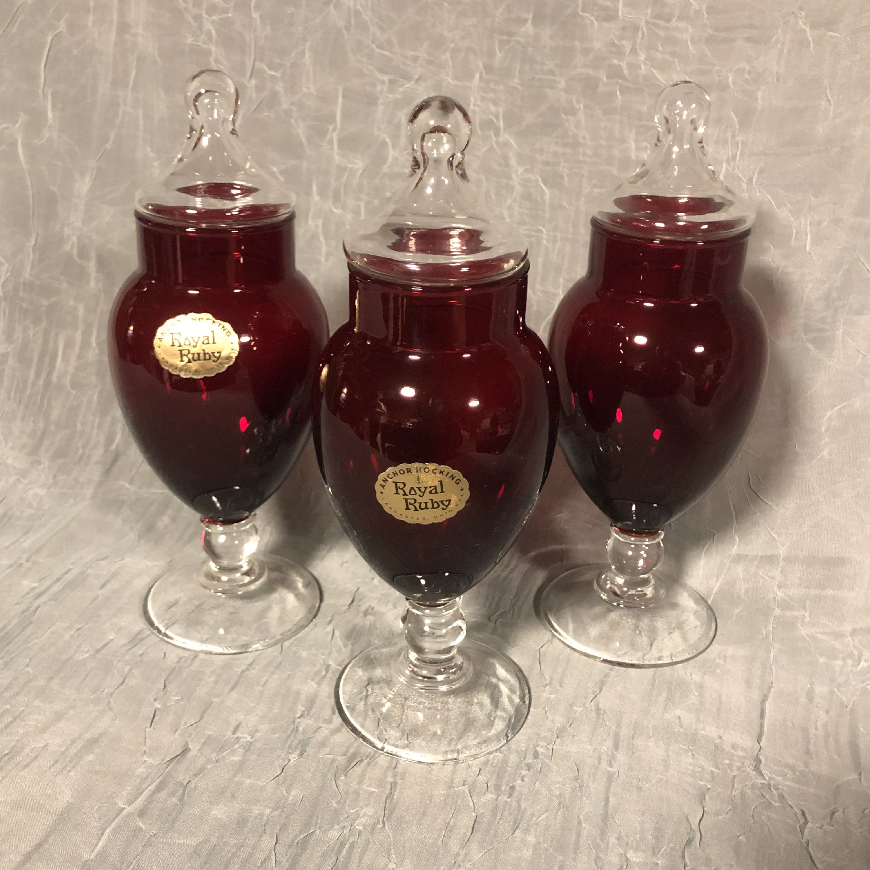 Vintage Anchor Hocking Ruby Red Candy Dish Pedestal Jar With - Etsy