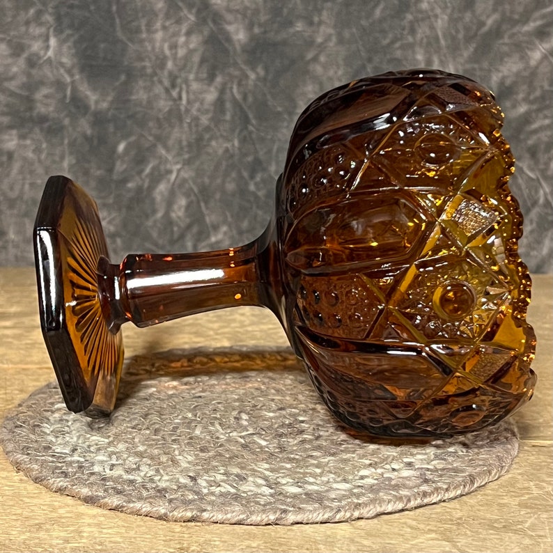 Vintage LE Smith Amber Footed Compote, LE Smith Quintec Heritage ...