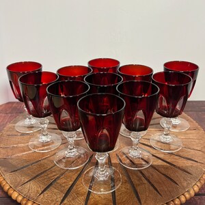 Vintage Ruby Red Cristal D’arques Durand Gothic Arches Cordial Stemware ...