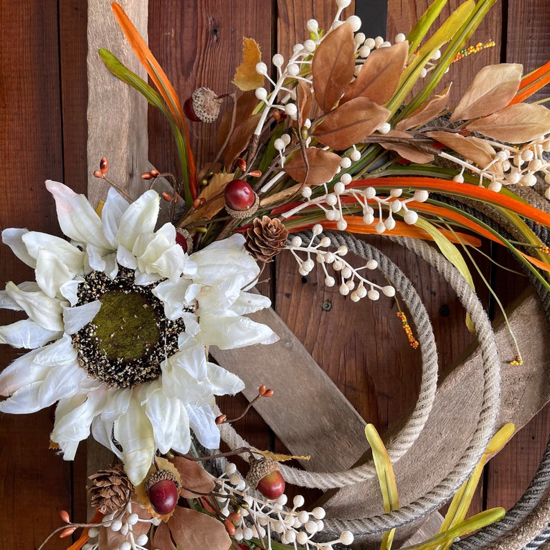 Sunflower Lariat Rope Wreath Fall Decor | Etsy