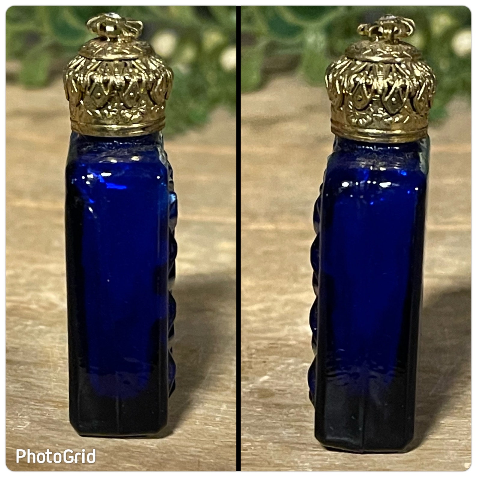 Vintage Miniature Cobalt Blue Perfume Bottle With Metal Lid - Etsy