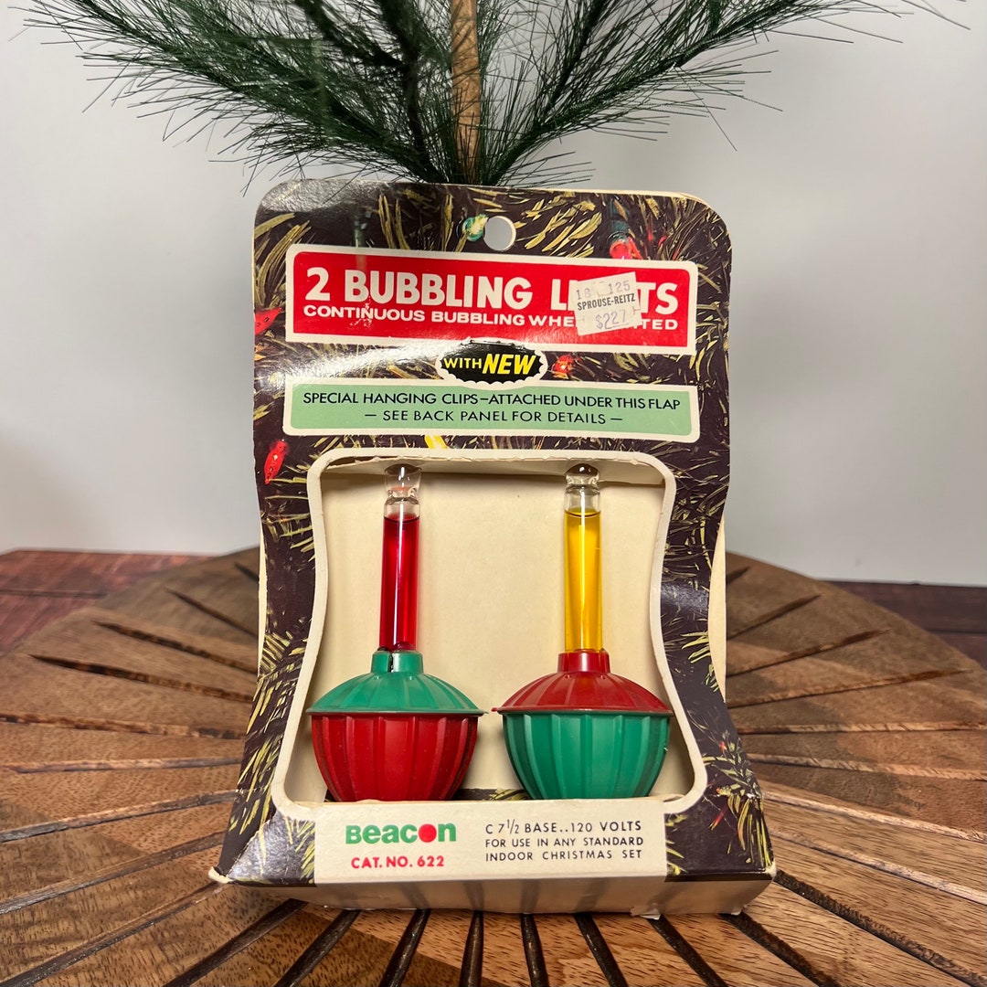 Vintage Beacon Bubbling C7 Christmas Lights, Bubble Replacement Bulbs ...