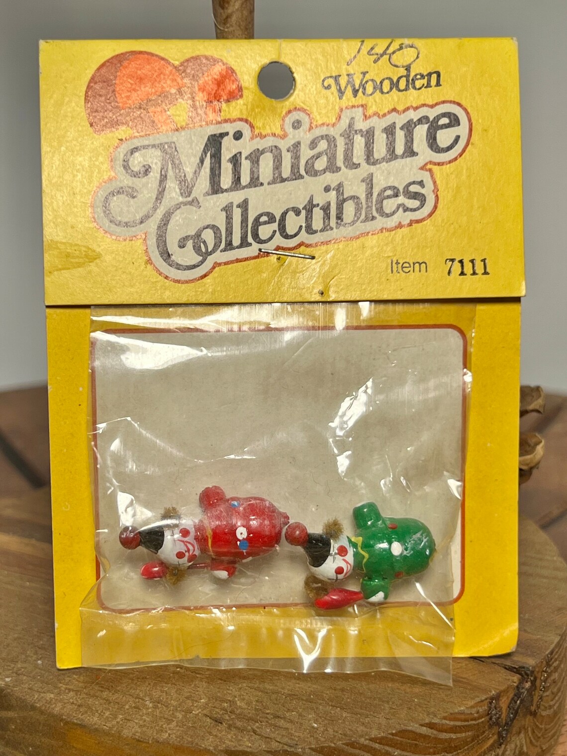 Vintage Miniature Collectibles Wooden Ornaments, Miniature Trees, Bells ...