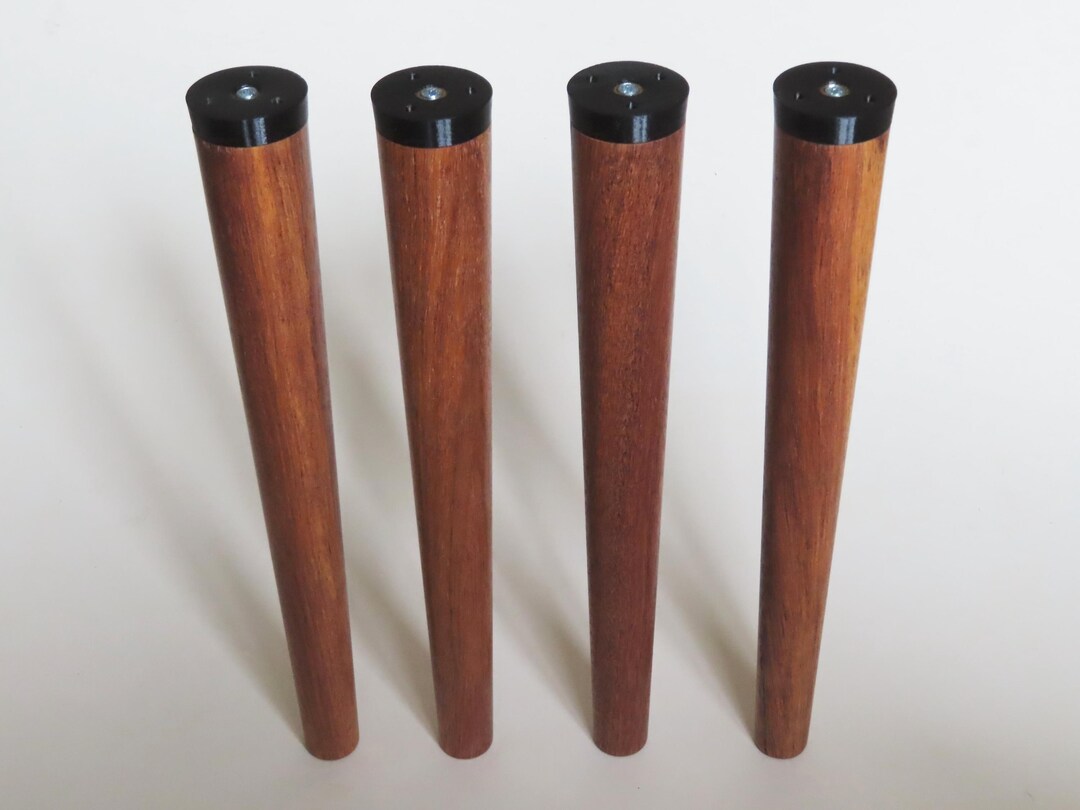 Set of 4 Tapered Mid-century Retro Wooden Furniture Leg Feet, Dark ...