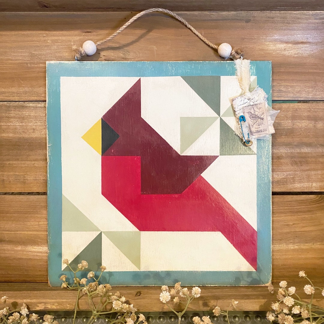 Indoor Barn Wood Quilt / Two Tone Red Cardinal - Etsy