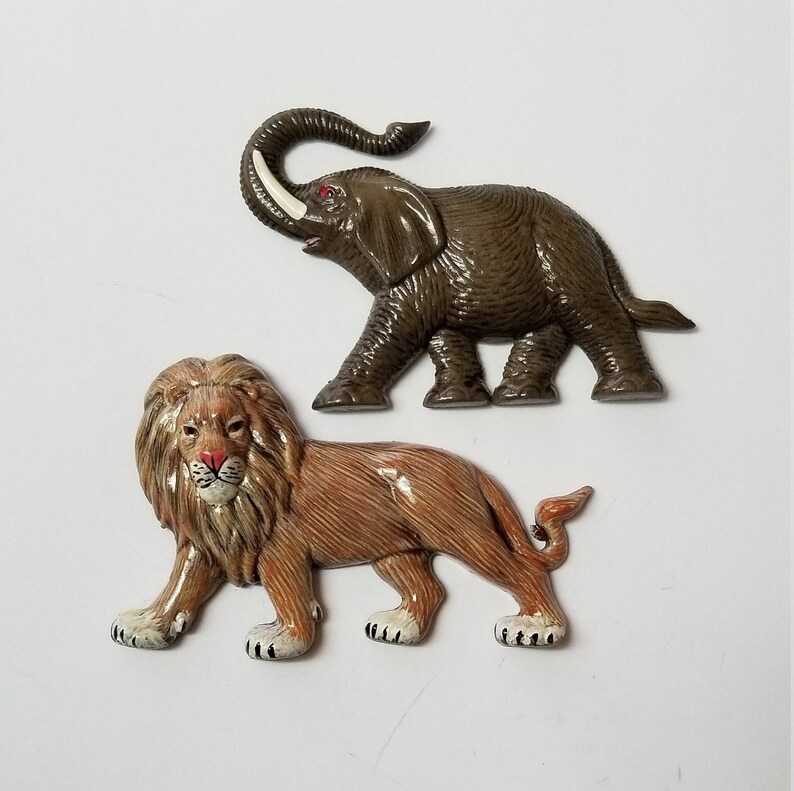 Lion and Elephant Refrigerator Magnets, 2 Pieces, Free Shipping (23019 ...