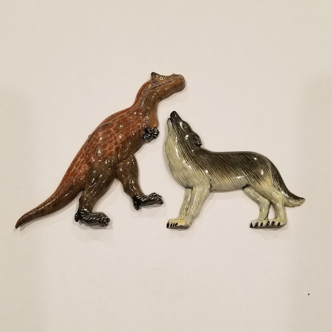 T Rex & Wolf Refrigerator Magnets 2 Pieces Free Shipping - Etsy