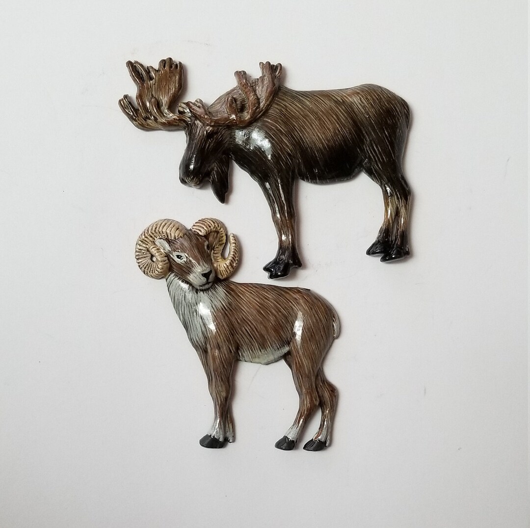 Moose and Ram Refrigerator Magnets, 2 Pieces, Free Shipping (37725 ...