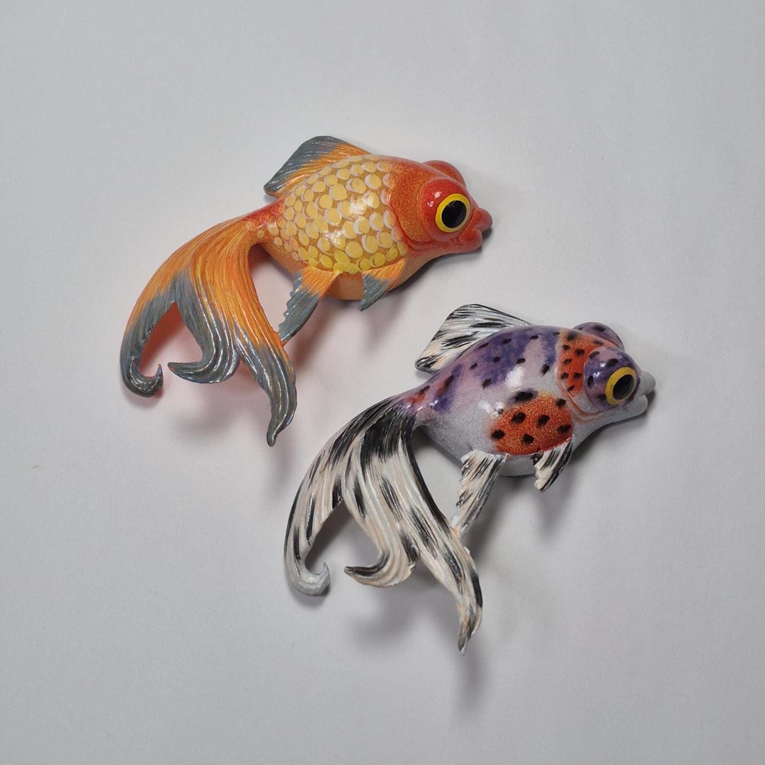 Koi Fish Refrigerator Magnets, Set of 2, Free Shipping, Acrylic Resin ...