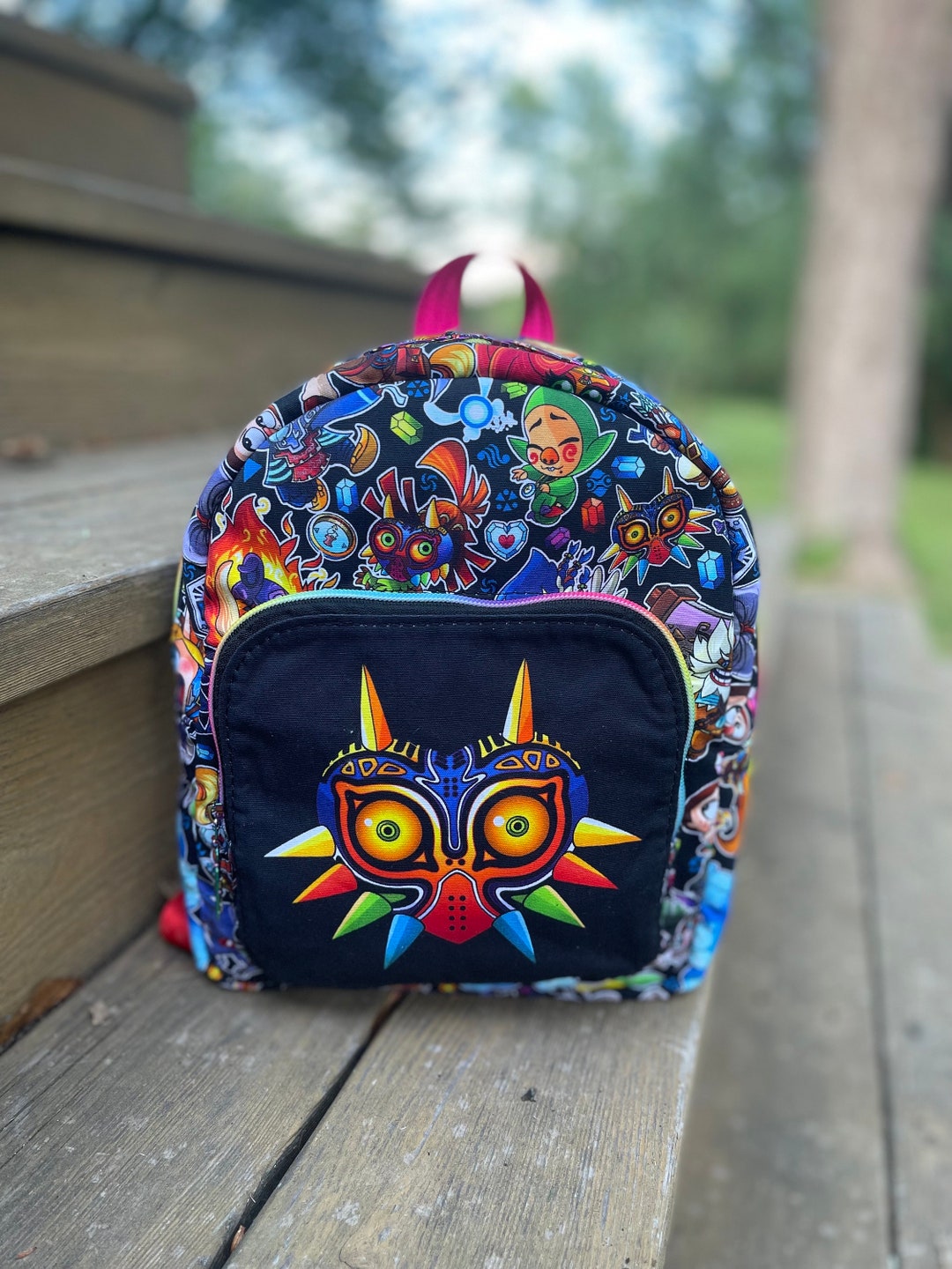 Majora’s Mask Lindsport Mini Backpack, Zelda Bag With 3D Pocket, Chibi ...