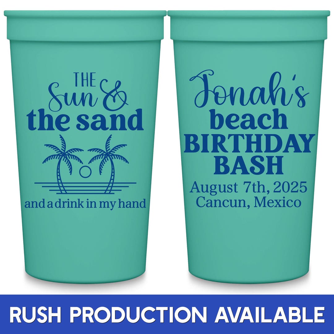 Beach Birthday Party Favors Personalized Cups for Birthday Gift Bags ...