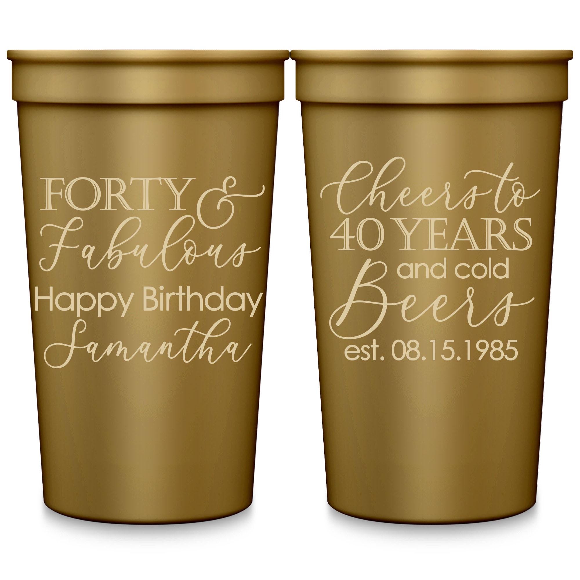 40th Birthday Favors Personalized Cups for Birthday Party Gift Bags ...