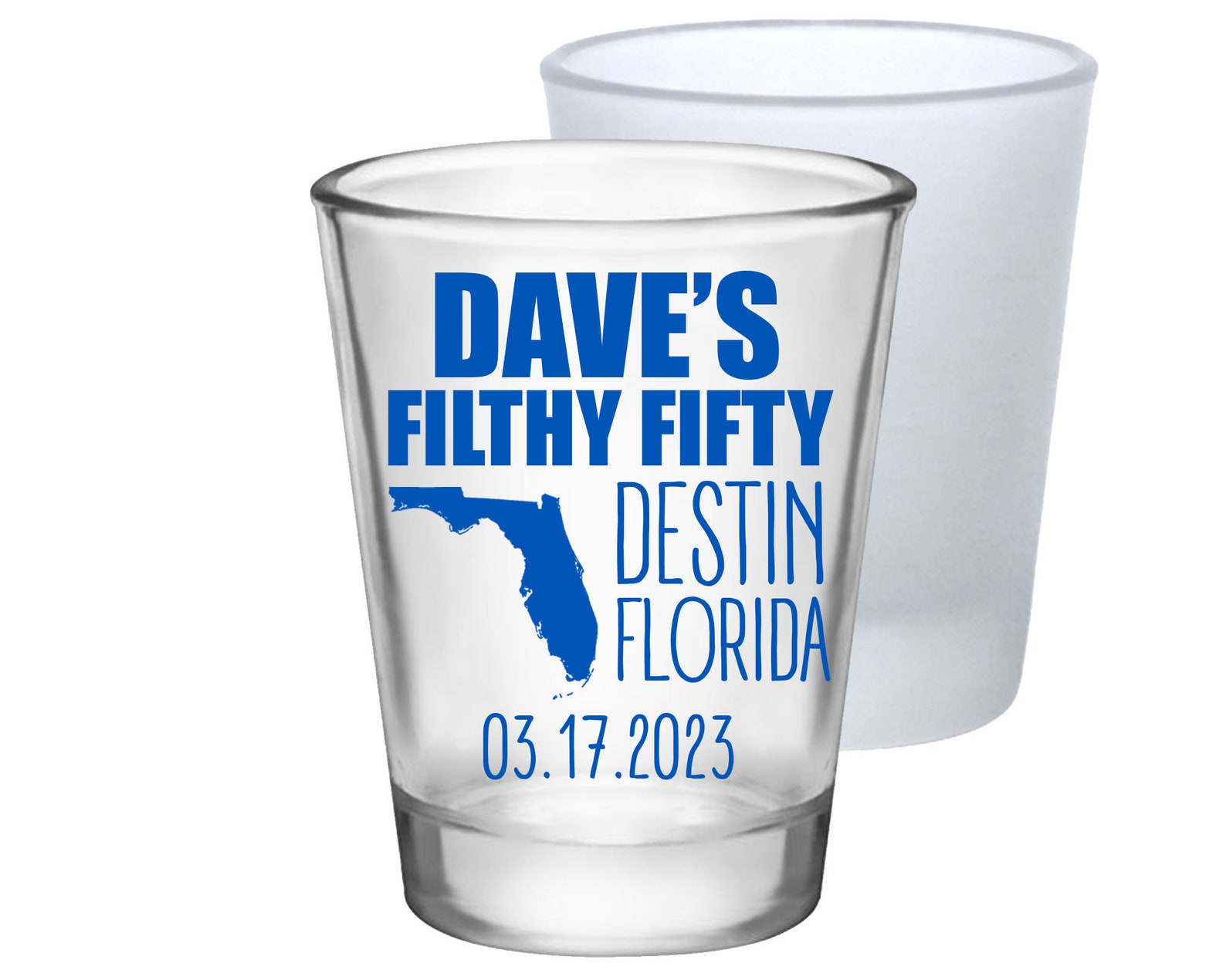 Filthy 50th Birthday Favors Custom Shot Glasses Beach Birthday - Etsy