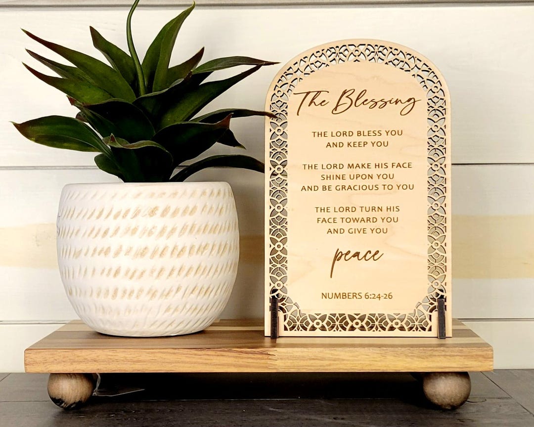 The Blessing Wooden Sign, Bible Verse Card Wooden Stand, Christian ...
