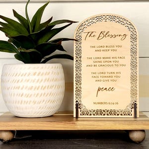 The Blessing Wooden Sign, Bible Verse Card Wooden Stand, Christian ...
