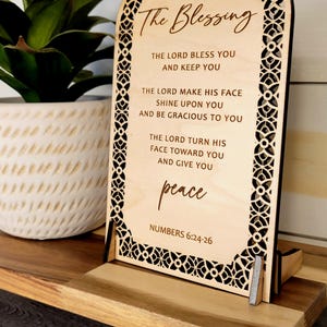 The Blessing Wooden Sign, Bible Verse Card Wooden Stand, Christian ...