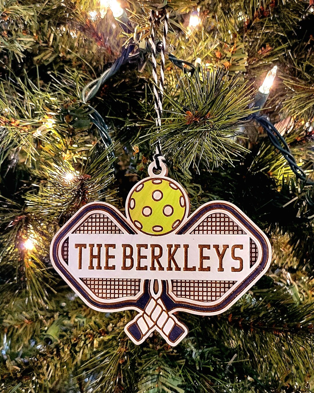 Pickleball Ornament, Personalized Pickleball Ornament, Customizable ...