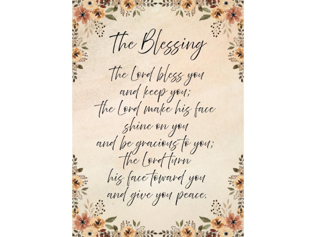 The Blessing, Numbers 6 24 26, Peaceful Floral Art, Fall Decor, Bible ...