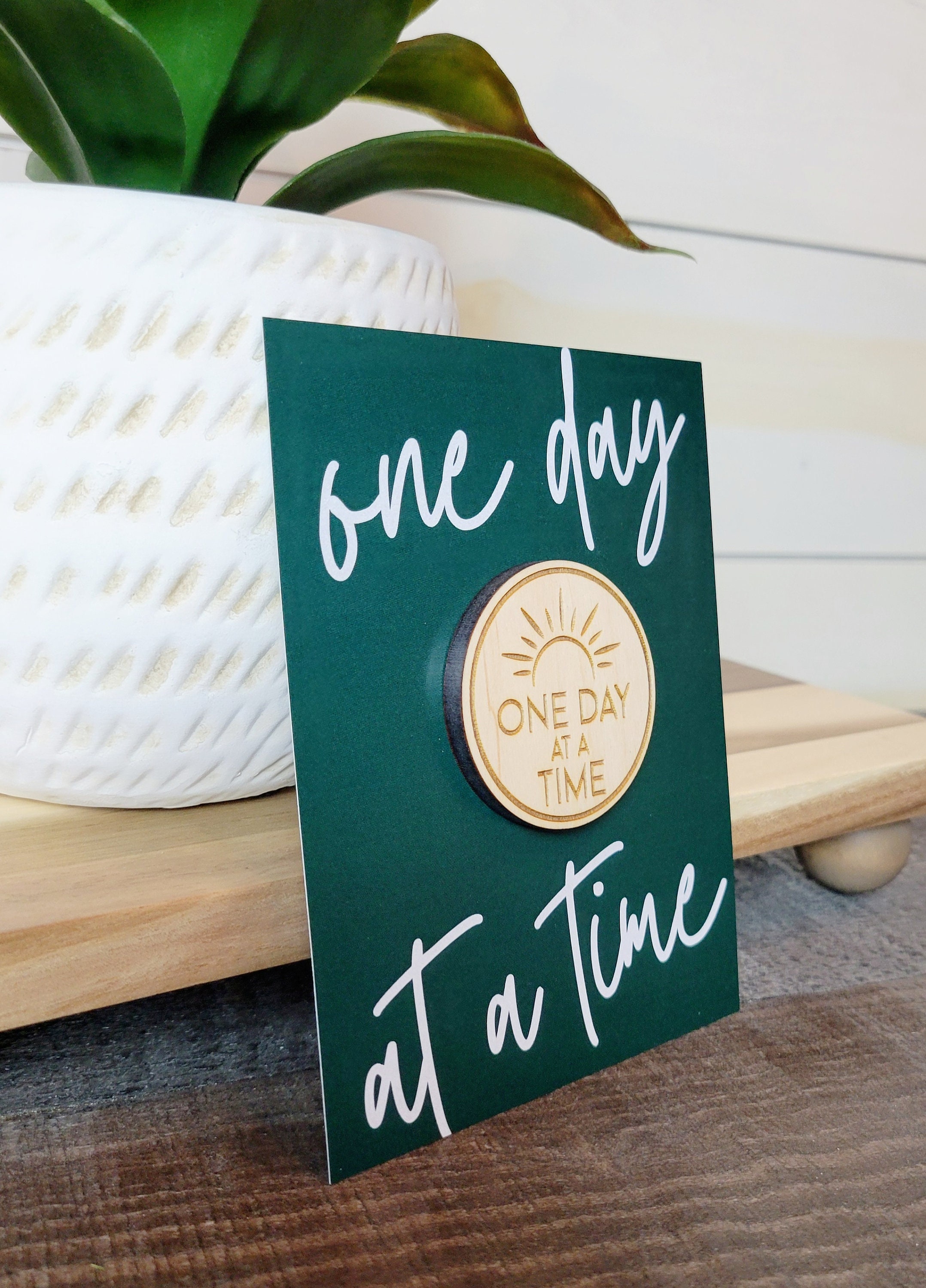 One Day at a Time Magnet, Serenity Prayer, AA Token, Recovery Chip ...