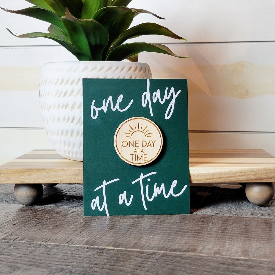 One Day at a Time Magnet, Serenity Prayer, AA Token, Recovery Chip ...