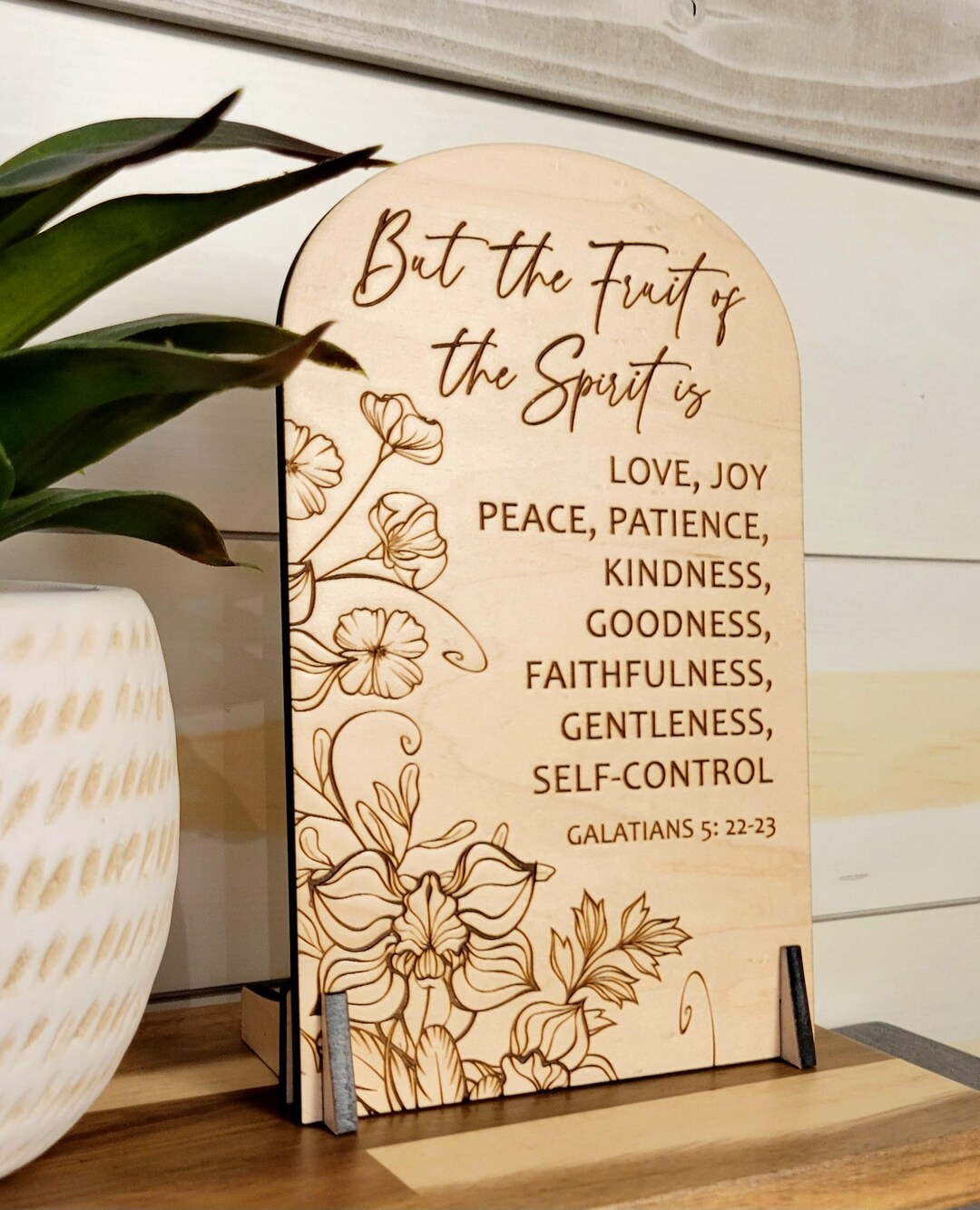 Fruit of the Spirit Sign, Bible Verse Card Wooden Stand, Christian ...