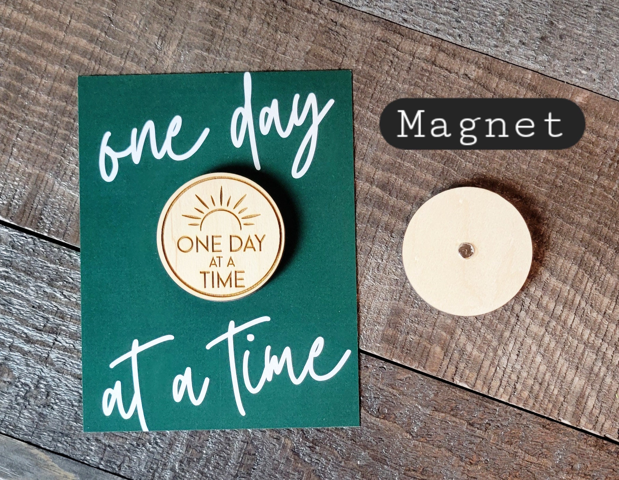 One Day at a Time Magnet, Serenity Prayer, AA Token, Recovery Chip ...