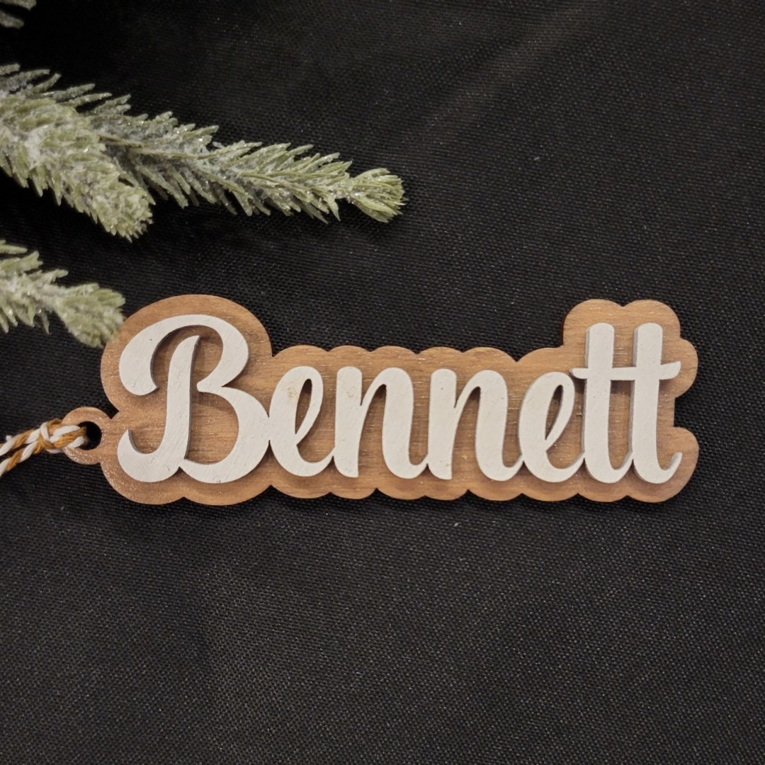 Personalized Wood Name Tag: Laser Cut Gift or Stocking Tag - Etsy