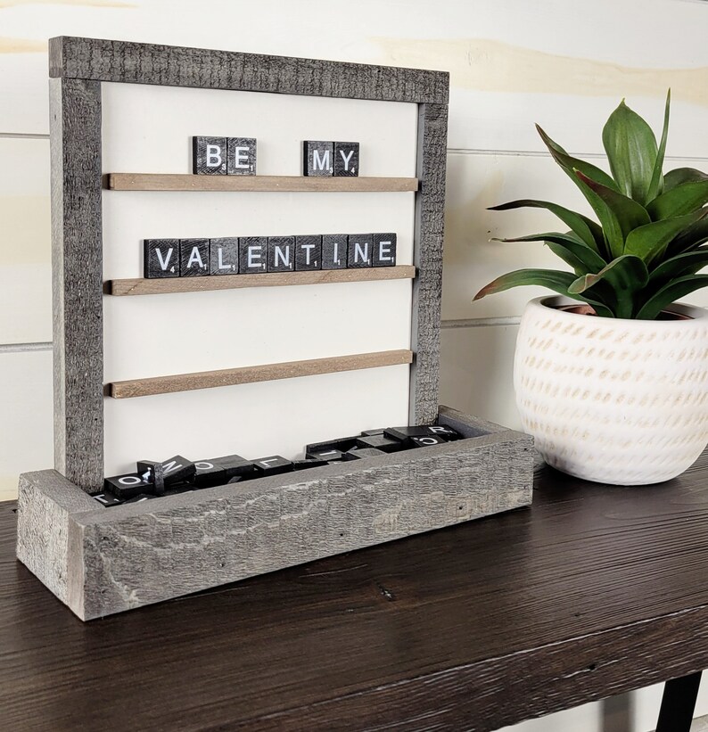 Wooden Letter Board Sign: Stained Wood Frame, Tabletop Display - Etsy