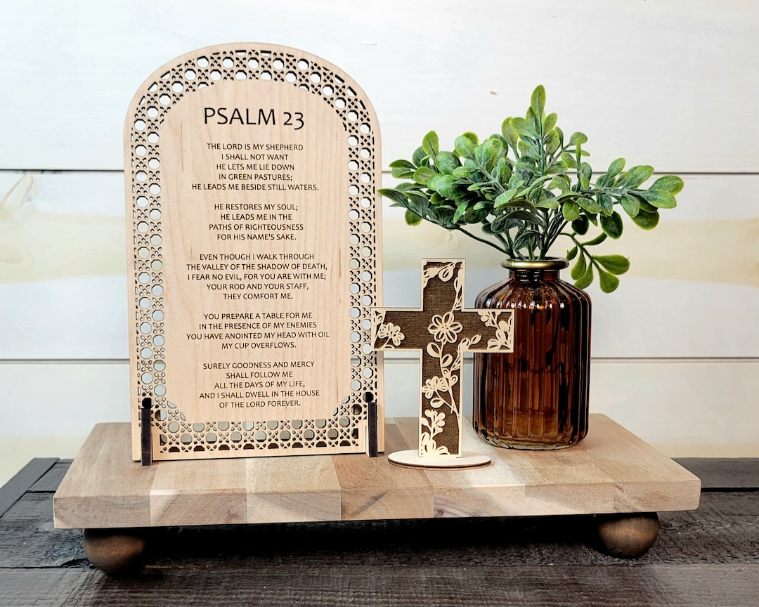 The Lord is My Shepherd Scripture Card, Psalm 23 Wooden Sign ...