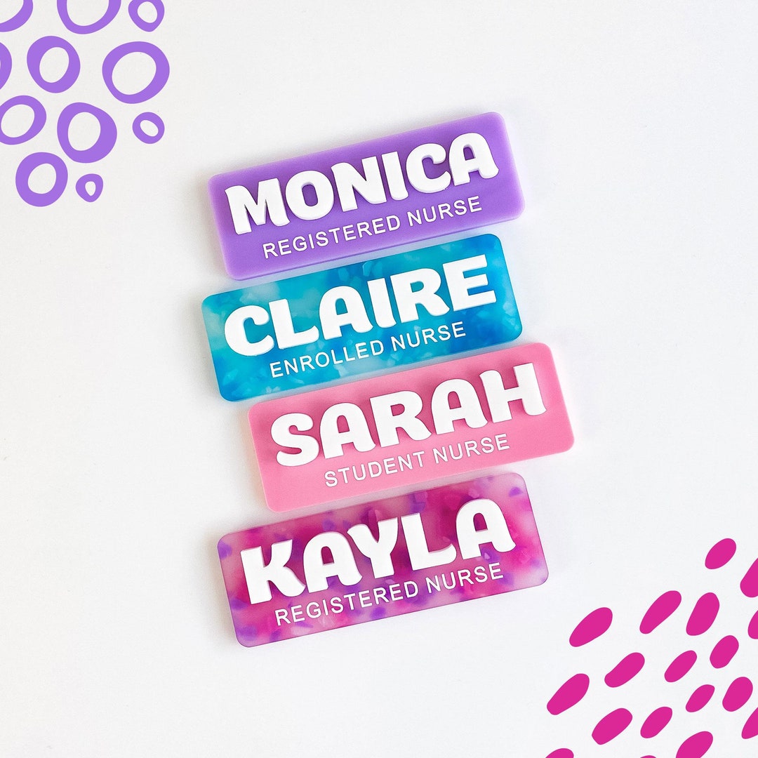 Personalised Name Badge BG66 Registered Nurse Name Badge for Midwife Teacher Name Badge for ...