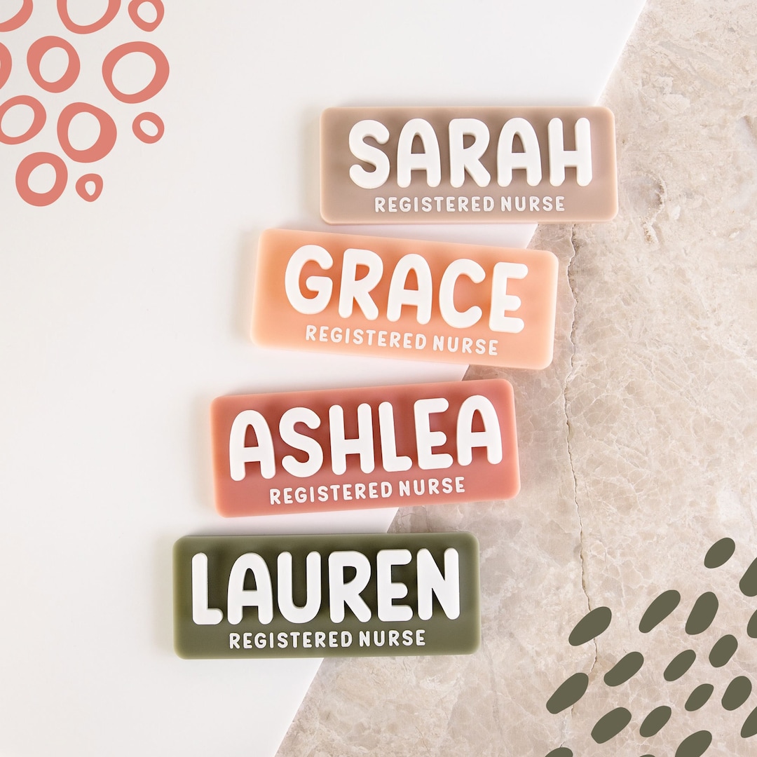 Personalised Name Badge BG58 | Registered Nurse Name Badge for Midwife Teacher Name Badge for ...