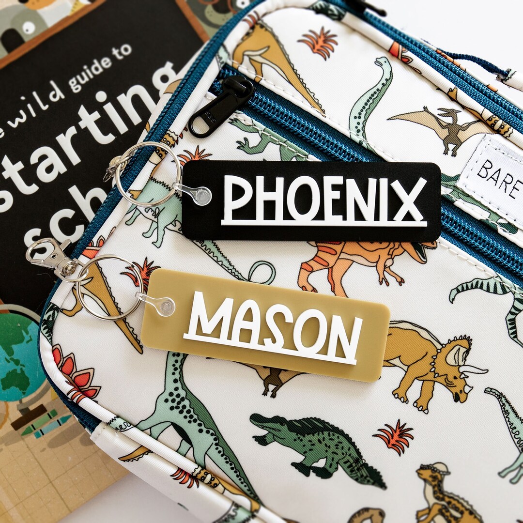 Acrylic Kids Bag Tag Kids Keychain Kids School Bag Tags Daycare Bag Tag ...