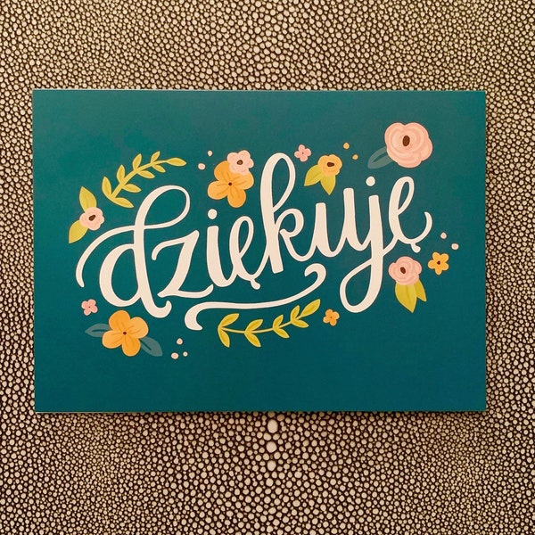 Polish Thank You Card - Etsy