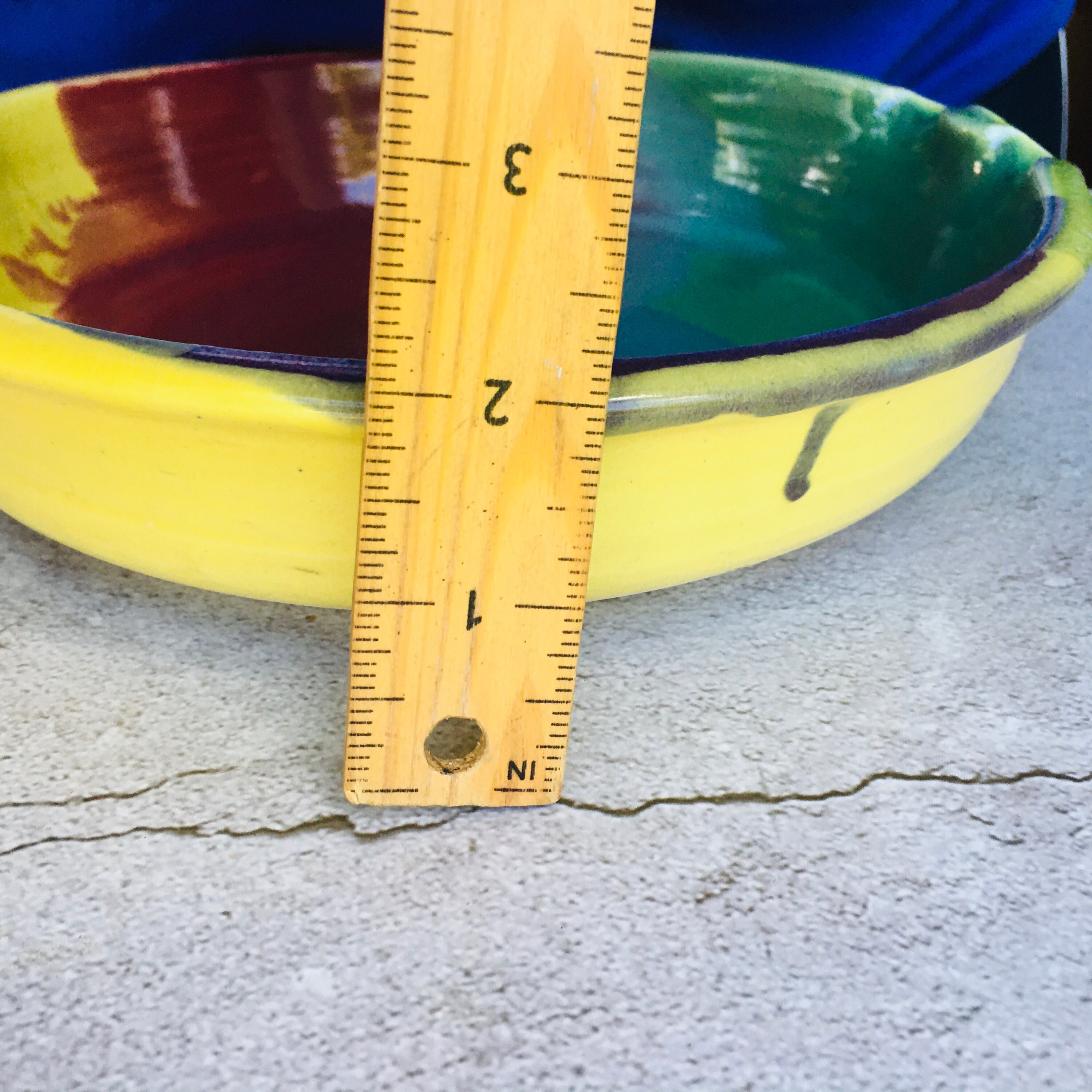 Colorful Studio Pottery Deep Dish Bowl Signed Handmade Nancy - Etsy