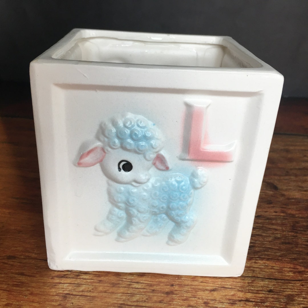 Nursery Ceramic Alphabet Block Planter 4.5" Made in Japan - Etsy