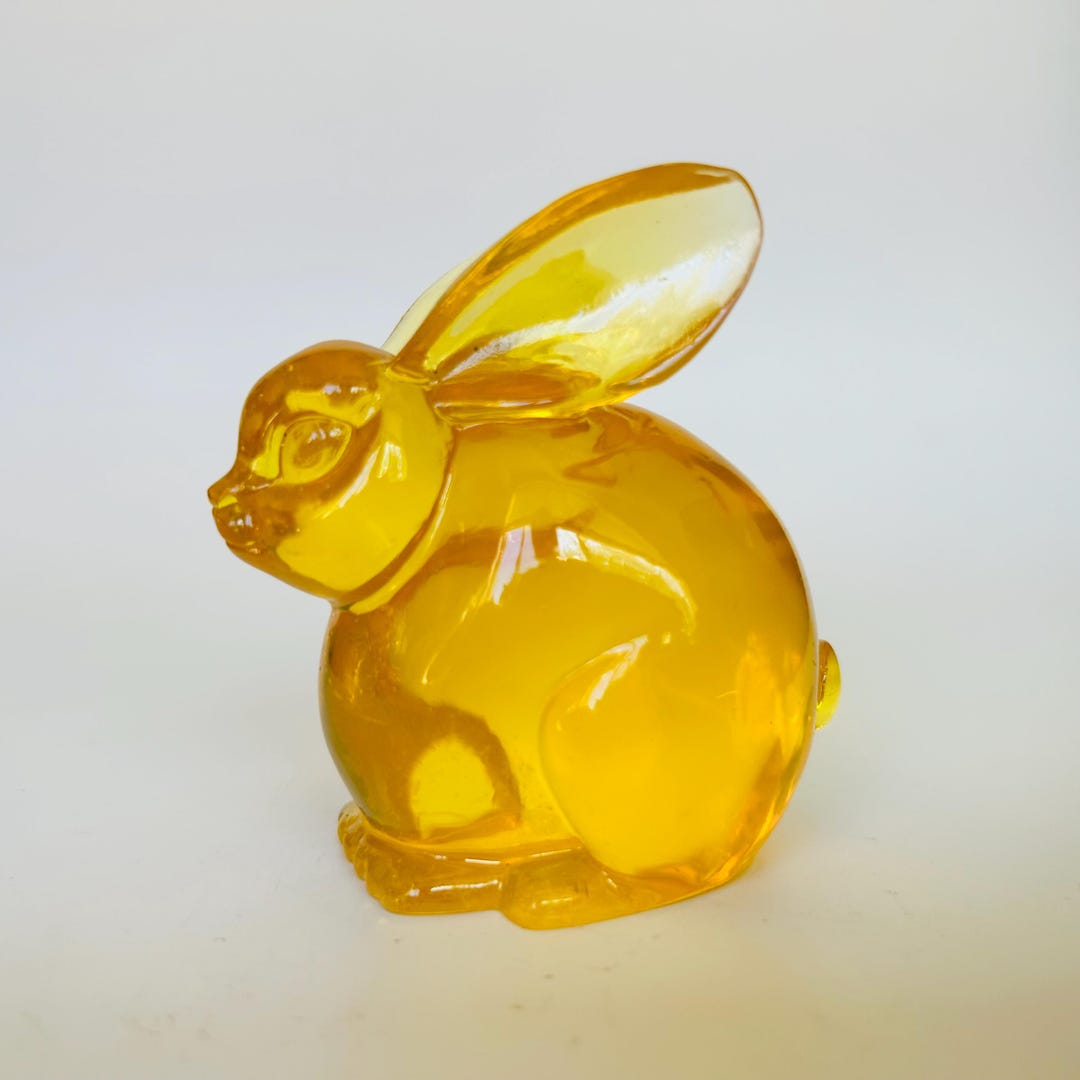Yellow Acrylic Lucite Bunny Rabbit Figurine - Etsy