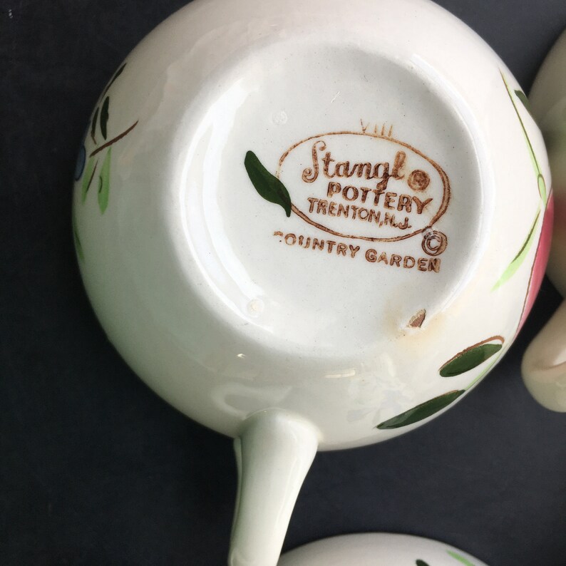 Stangl Pottery Thistle and Country Garden Teacup and Saucer Lot of 4 - Etsy