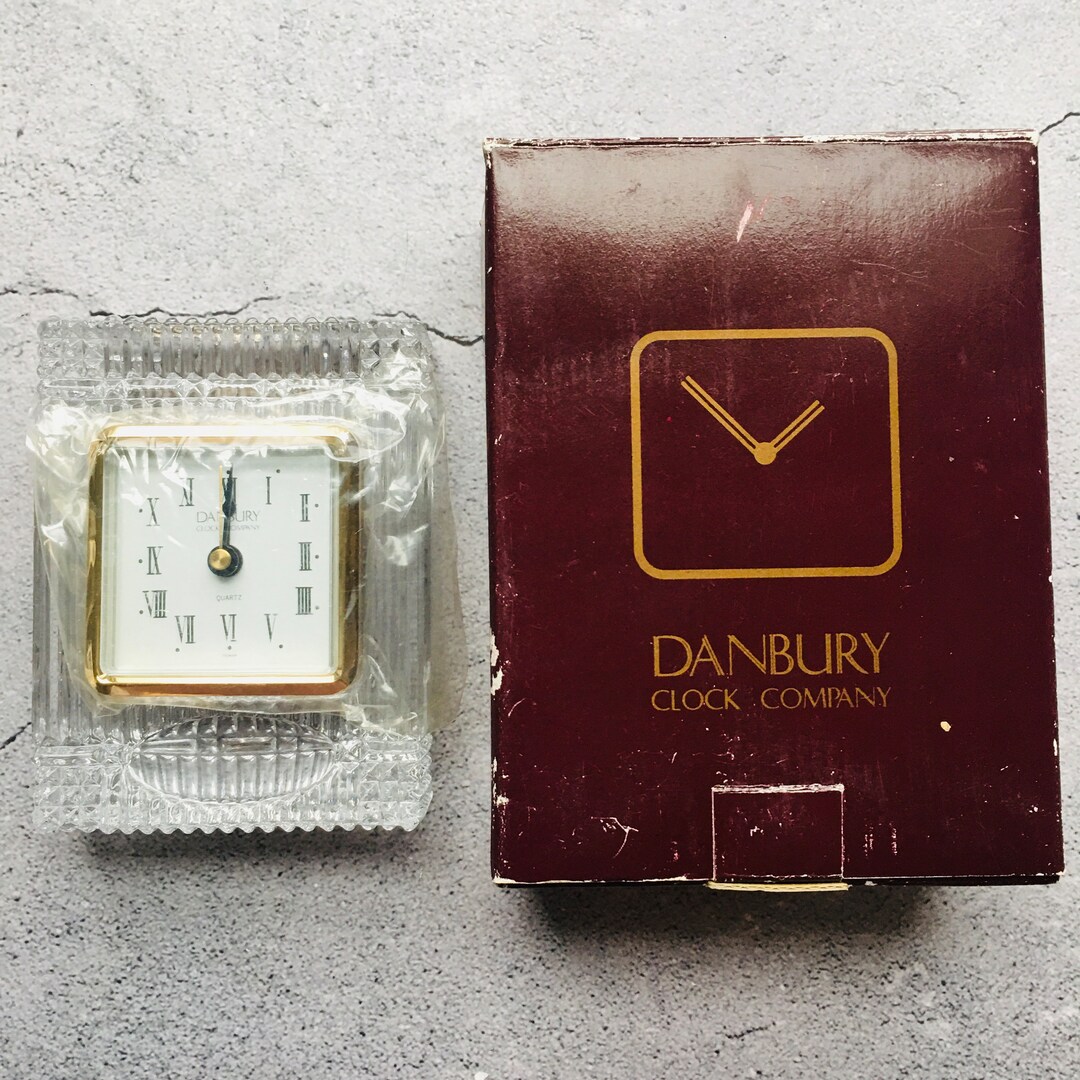 Danbury Clock Company Crystal Glass Desk Qtz Analog Clock NEW - Etsy