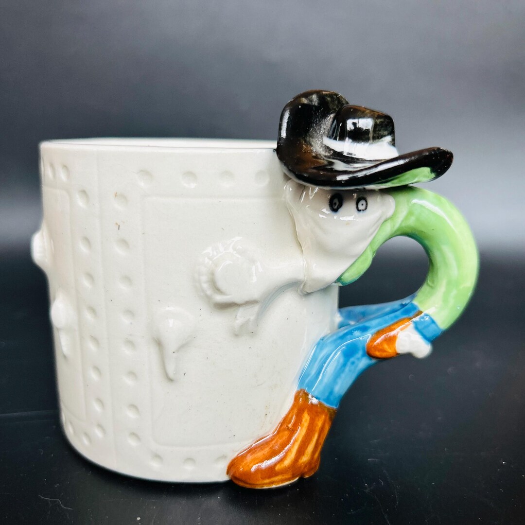 Fitz & Floyd Good Guy Bad Guy Cowboy Bank Robber Coffee Mug 1980 - Etsy