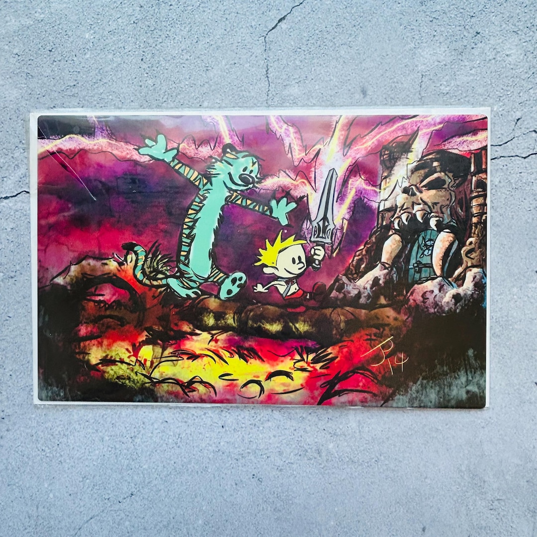 Calvin and Hobbes Castle Grayskull Art Print by Jerry Pesce Signed 10x7 ...