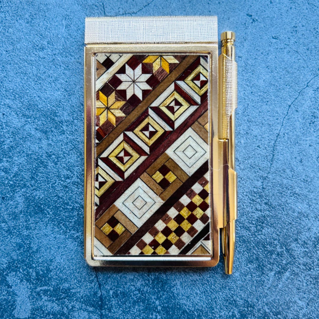 Brass Note Holder Mechanical Pencil Notepad Origami Design Case - Etsy