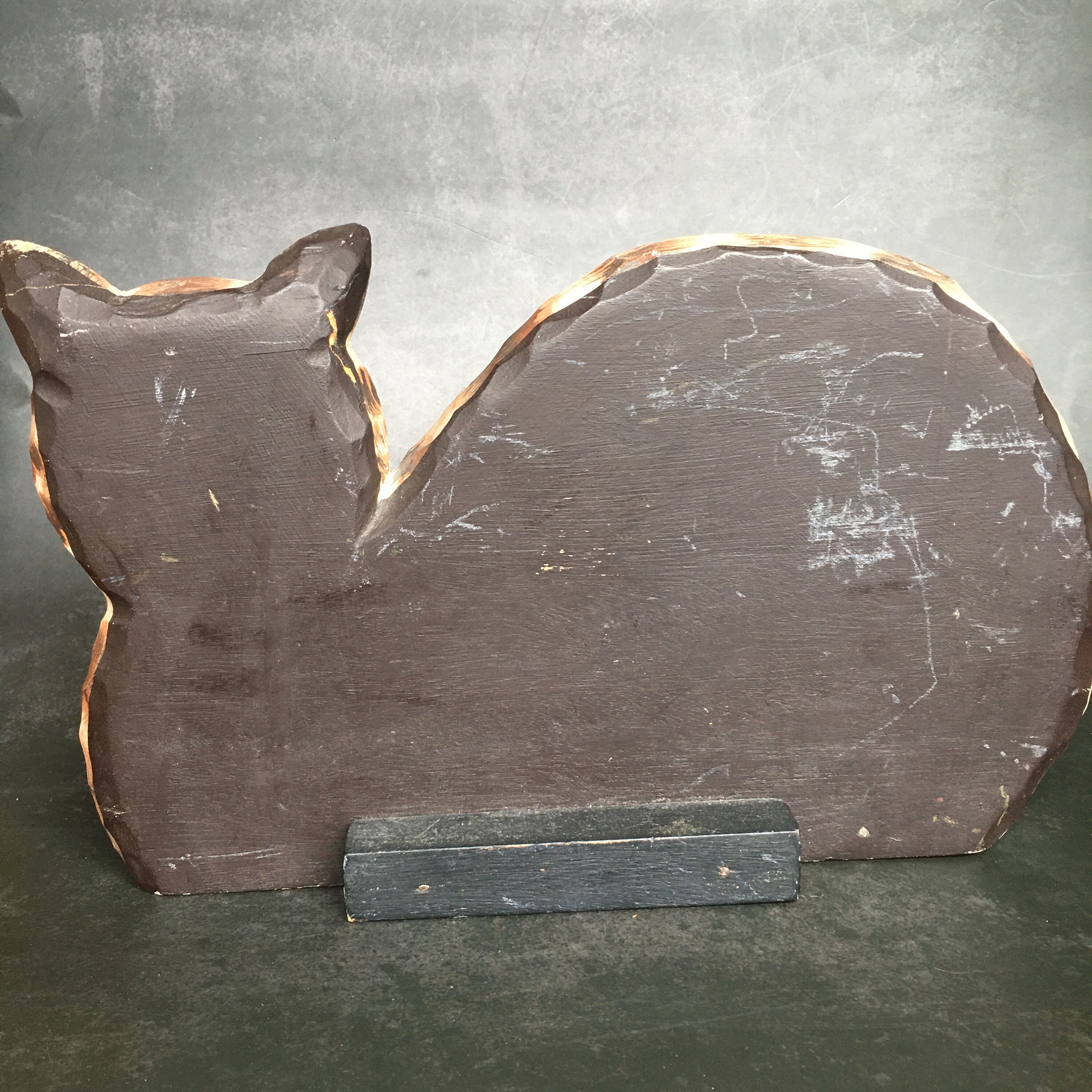 James Haddon Folk Art Wood Carved Striped Lounging Cat - Etsy