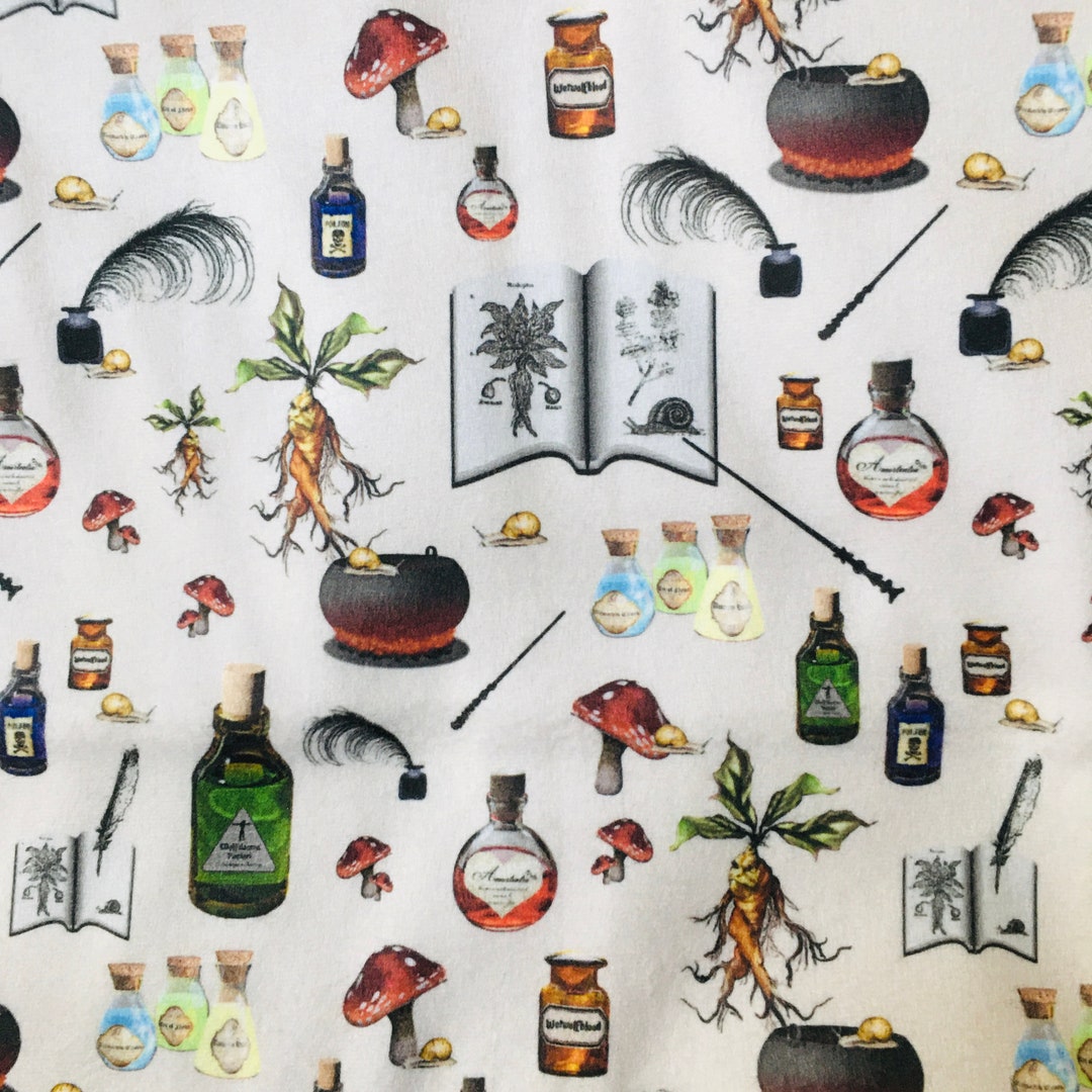 Mushrooms Poison and Potions Cream Cotton Flannel Fabric 55" X 35" - Etsy